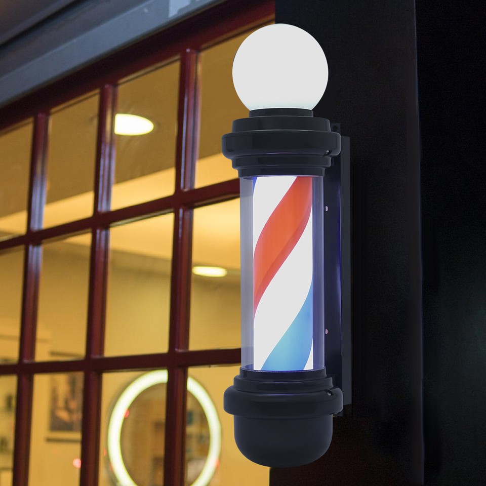 4W Barber Pole LED Light Outside Barber Shop Rotating Light Sign Wall ...