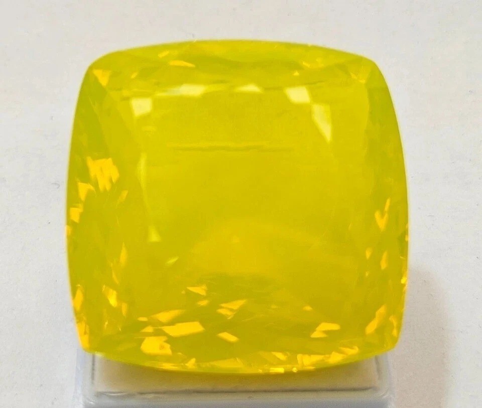 Fire Opal Neon Yellow Cushion Cut 114+ Ct Natural EGL Certified ...