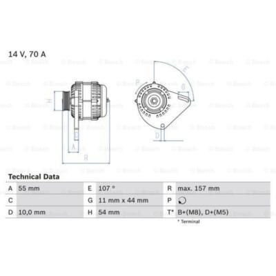 BOSCH Generator Lichtmaschine 70A 14V für Fiat Panda Van Lancia Ypsilon ...