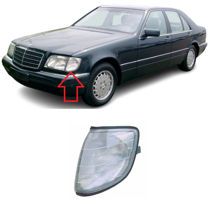 NEW FOR MB S W140 1995-1998 FRONT FENDER SIDE INDICATOR REPEATER WHITE ...