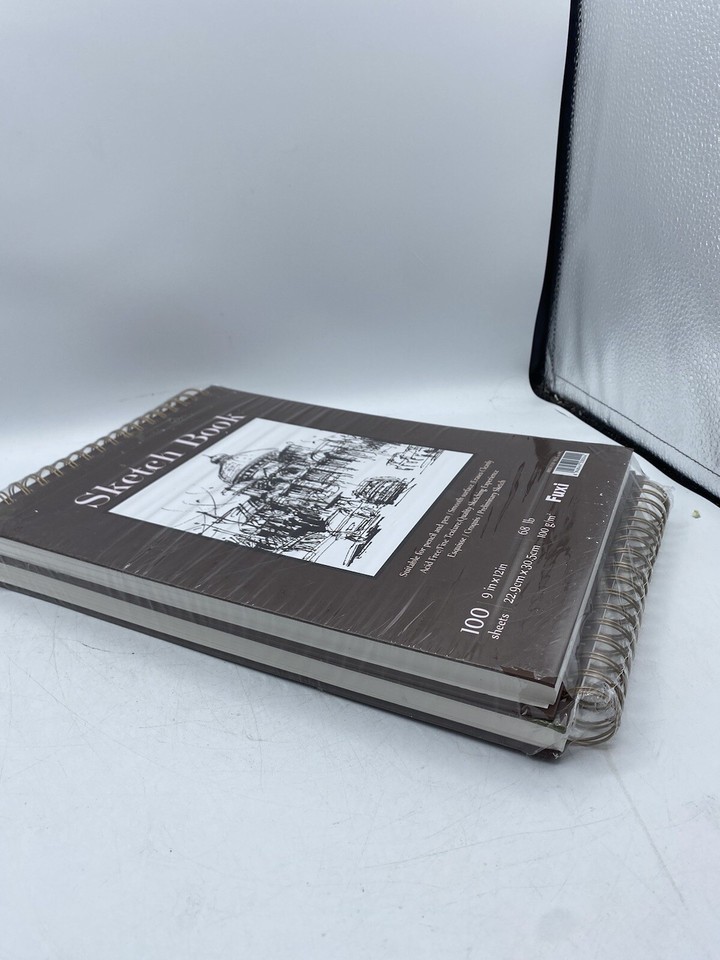 Set of 2 9 X 12 Inches Sketch Book, Top Spiral Bound Sketch Pad, 100 ...