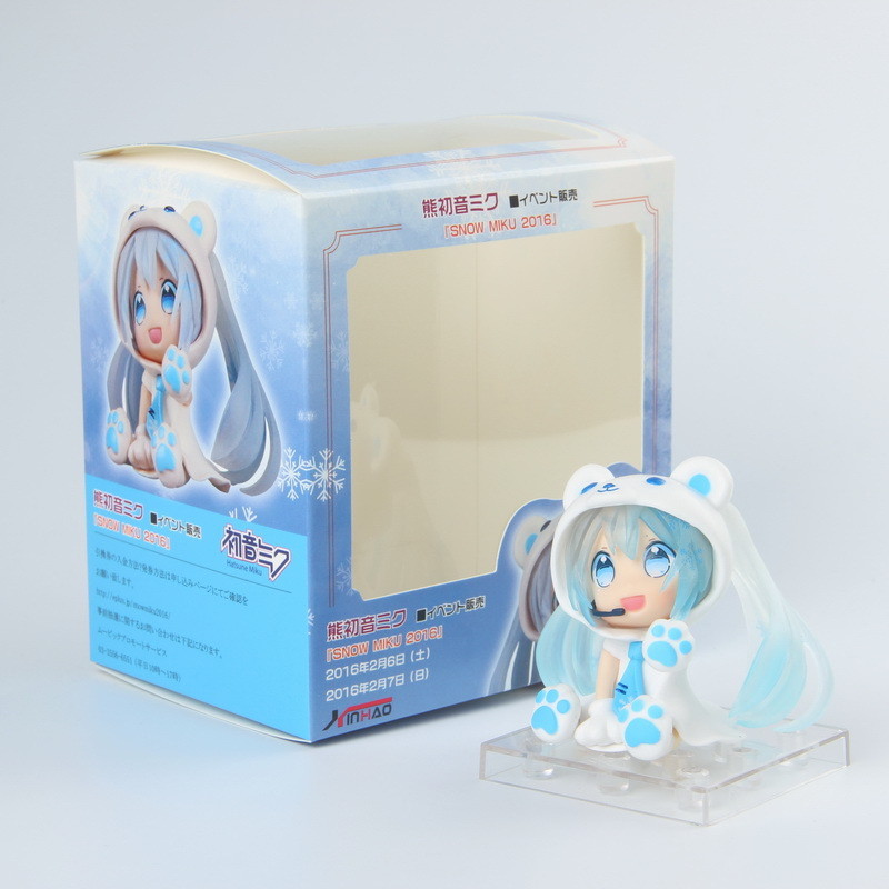 Anime Hatsune Miku Mini Snow Polar Bear PVC Action Figures Lovely Doll ...