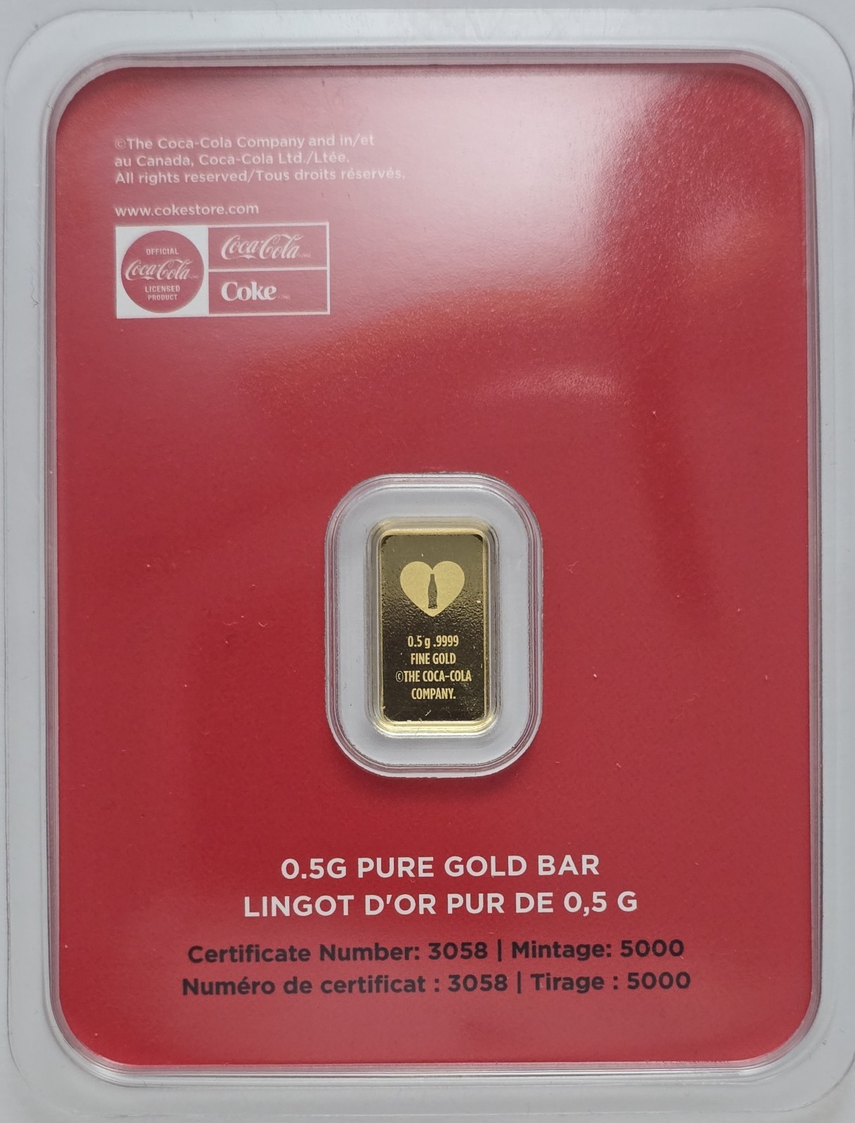 1/2g .9999 Gold Coca-Cola Bar in an Assay *Only 5000 Minted | eBay