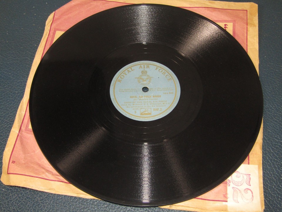1942 Royal Air Force March / General Salute & Slow March 10" Shellac ...