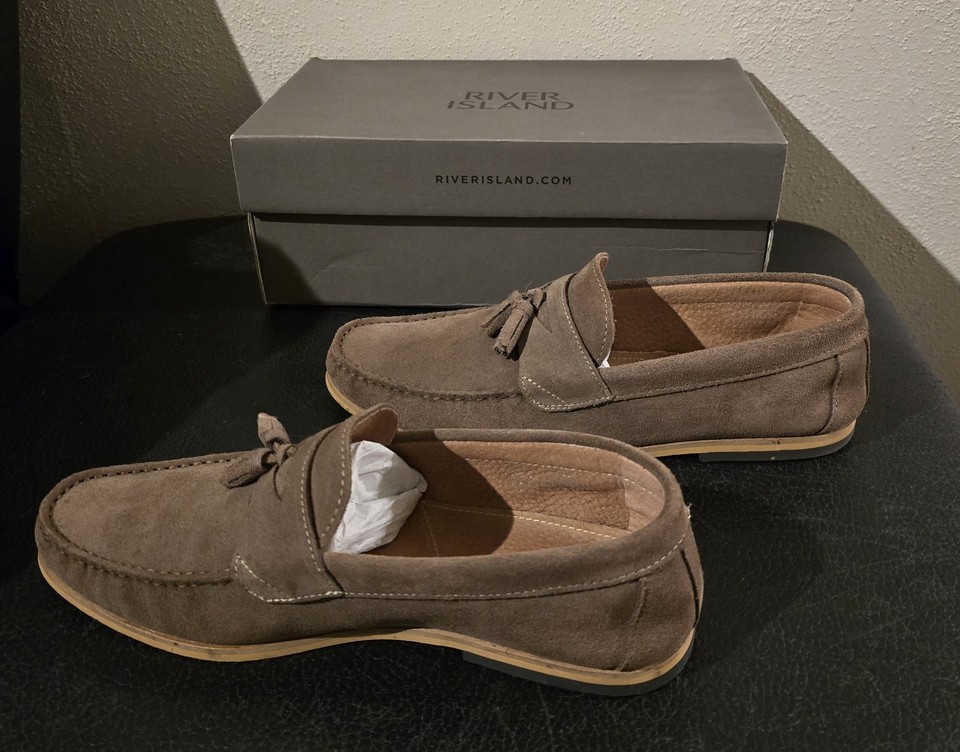 River Island sand/ beige loafers Slip On Shoes Size 9 Uk with box worn ...