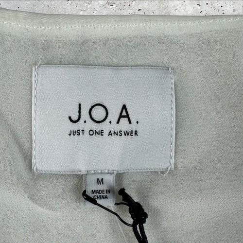 JOA Los Angeles Just One Answer Ivory Satin Ruffle Clasp Blouse Sz M ...