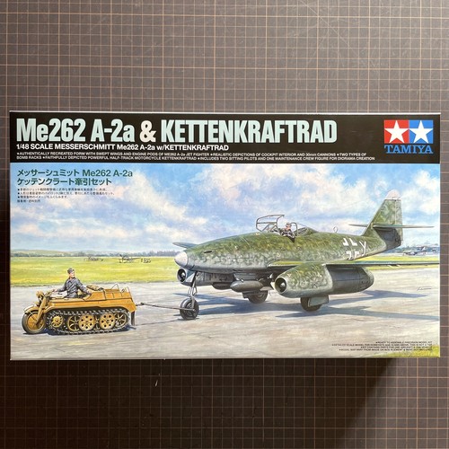 Tamiya 1/48 Messerschmitt Me262 A-2a w/Kettenkrad towing set Model kit ...
