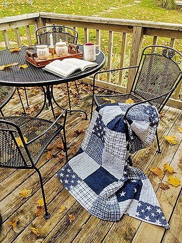 Americana Pride Quilted Throw Blanket 50" X 60" Patriotic Lap Quilt For ...