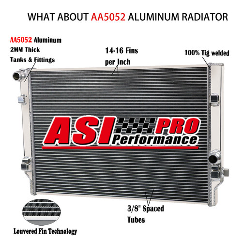 2 Row Aluminum Radiator for VW GOLF GTI MK7 Seat Leon Audi A3 S3 1.8L 2 ...