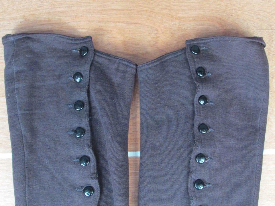 Vintage 1900s Brown Button-up Boot Spats Knee High Leggings Victorian ...