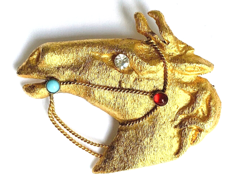 Vintage Zentall Faux Multi Gem Gold Tone Brooch | eBay