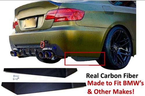 BMW Carbon Fiber Bumper Extensions Rear Splitter Diffuser Canard E90 ...