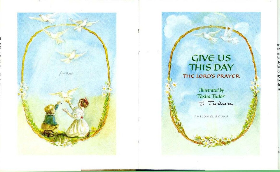 Bible / GIVE US THIS DAY THE LORD'S PRAYER Miniature Signed Tasha Tudor ...
