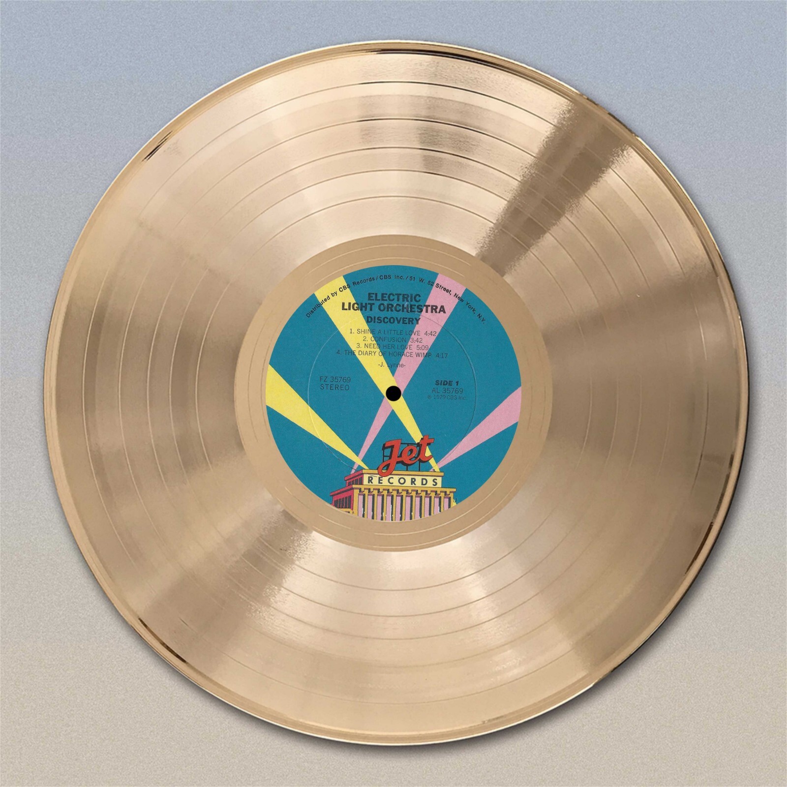 ELO "Discovery" Gold LP Record wall art | eBay
