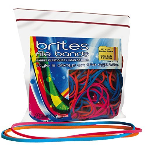 Alliance Rubber 07800 Non-Latex Brites File Bands Colored Elastic Bands ...