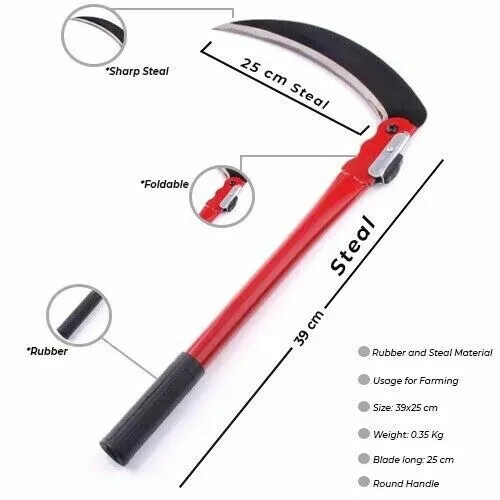 Garden Scythe Sickle Weed Nettle Bramble Serrated Bush Cutter Wacker ...