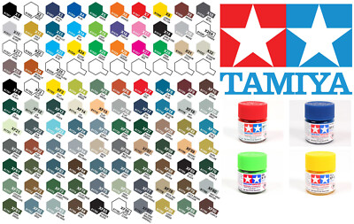 Tamiya Acrylic Paints 10ml X + XF Full Range Model Paint Pots Jars ...