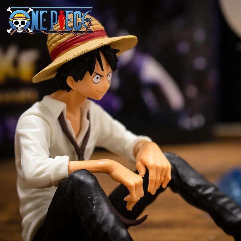 12cm Anime Figure Luffy Sitting Pose PVC Action Figure Model Toy ...