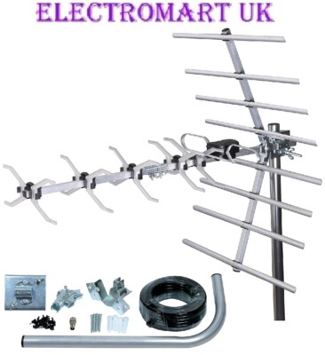 32 ELEMENT DIGITAL TV FREEVIEW AERIAL KIT 4G 5G FILTER OUTDOOR LOFT ...