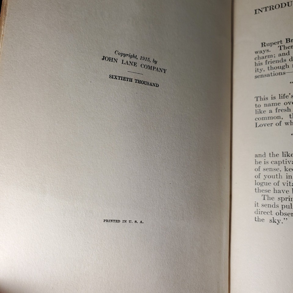 1922 Collected Poems of Rupert Brooke Dodd Mead & Co Poetry Book | eBay