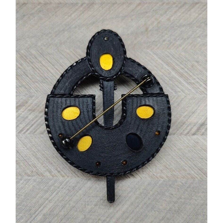 Vintage Brooch Cloak Cape Kilt Pin Round Celtic Scott… - Gem