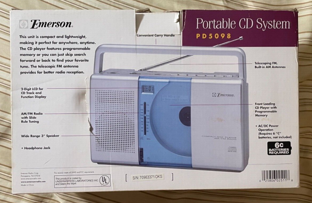 Emerson PD5098 CD/Radio Boombox for sale online | eBay