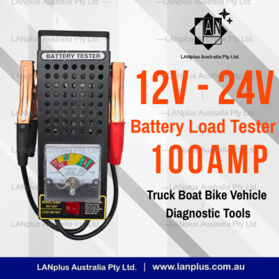 12V 24V Battery Tester Load Tester 100AMP Truck Boat Bike Vehicle ...