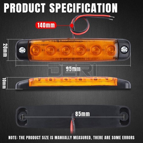 LED Side Marker Lights Clearance Light Lamp Truck Trailer RV Waterproof ...