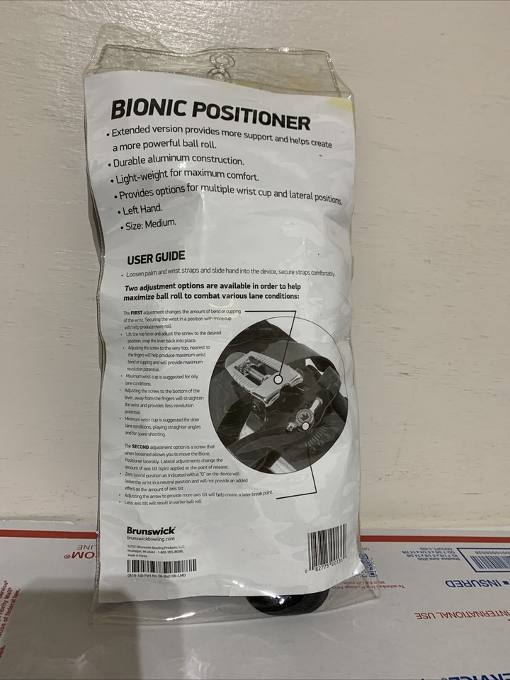 Brunswick Bionic Positioner Bowling Wrist Support Glove left medium 4b ...