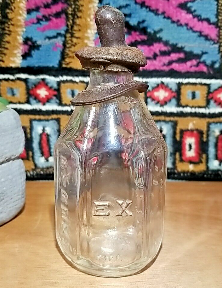 Vintage PYREX glass 4oz Narrow Neck Nursing Baby Bottle 6 Sided Hexagon ...