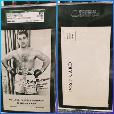 ⭐ 1953 Rocky Marciano Boxing Champion Training Camp USA PC Card SGC 6 ...