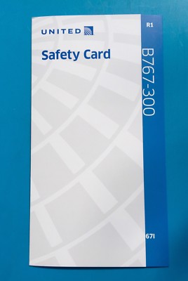 UNITED AIRLINES SAFETY CARD--767-300--3 CLASS | eBay