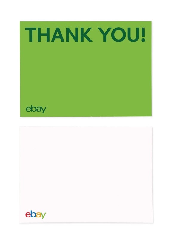 100 eBay Thank You Cards 4 Colors Red, Blue, Green & Yellow Official ...