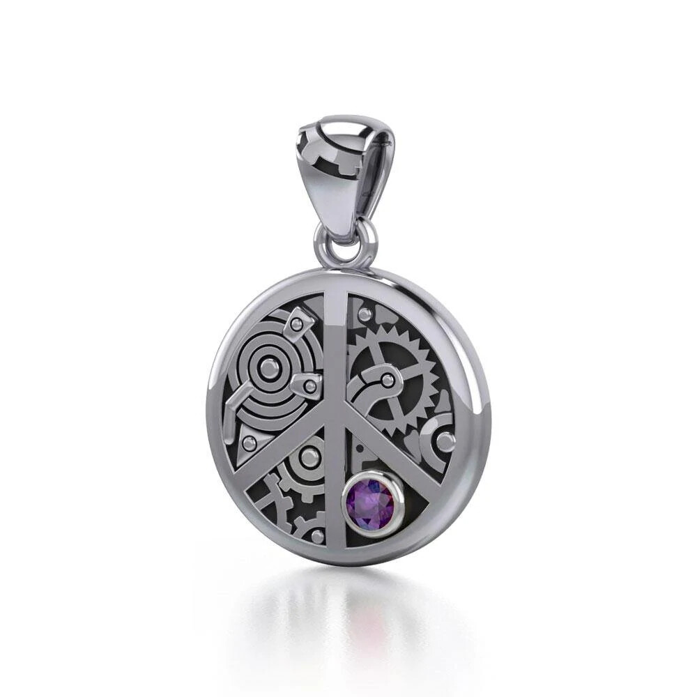 Peace Symbol Steampunk 925 Sterling Silver Pendant Jewelry Choice of ...