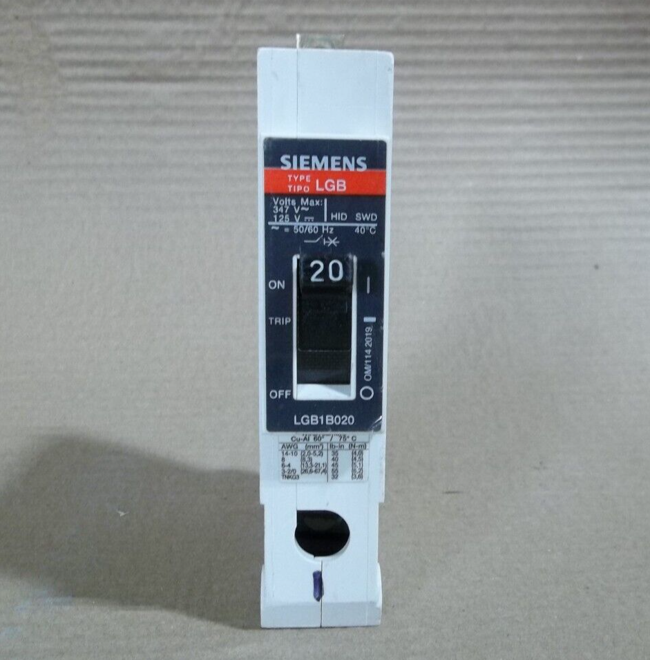 NEW Siemens LGB LGB1B020 1 Pole 20 Amp 277V Circuit Breaker | eBay