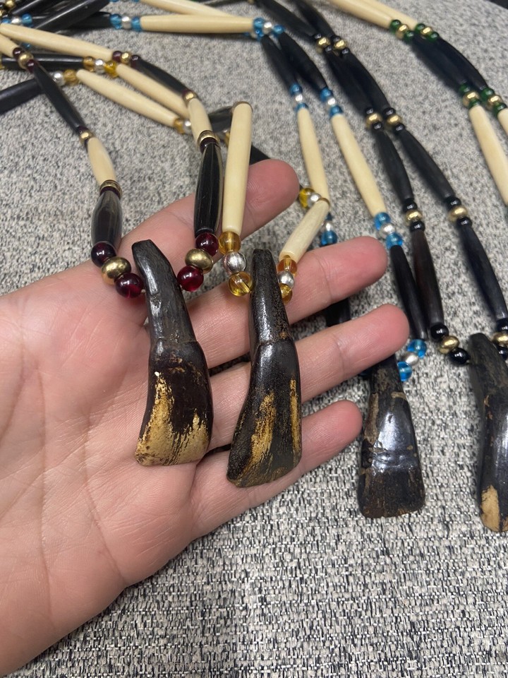 Buffalo Tooth necklace NATIVE AMERICAN MADE cherokee pow wow regalia ...