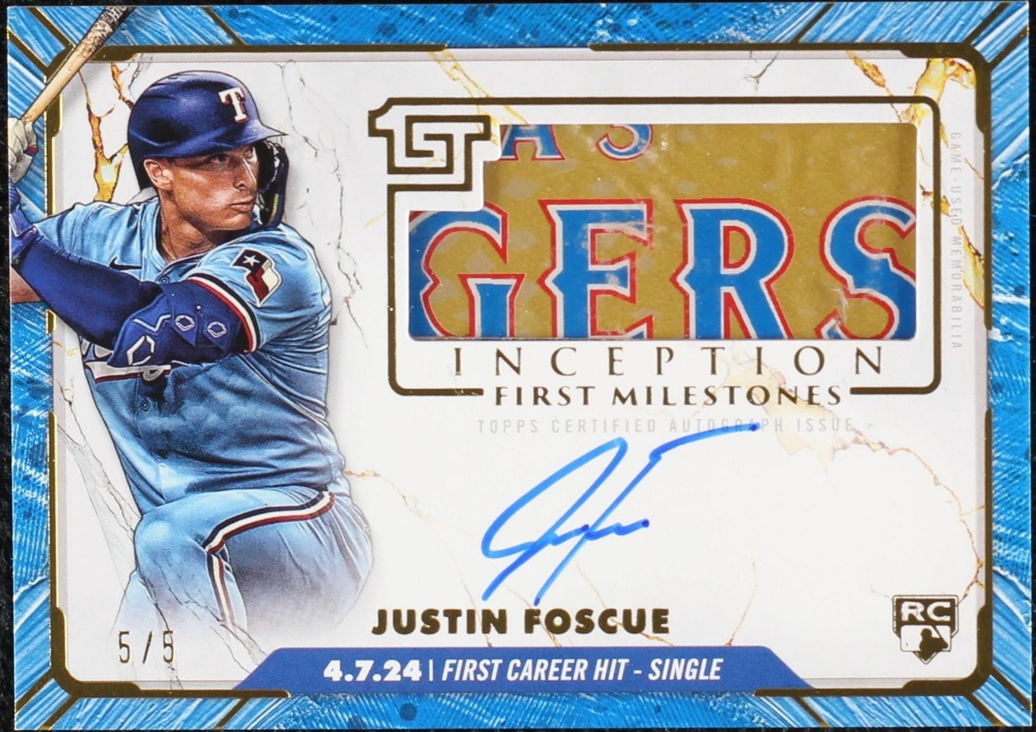 2024 Topps Inception - Mlb First Milestones Autograph Relics Justin ...