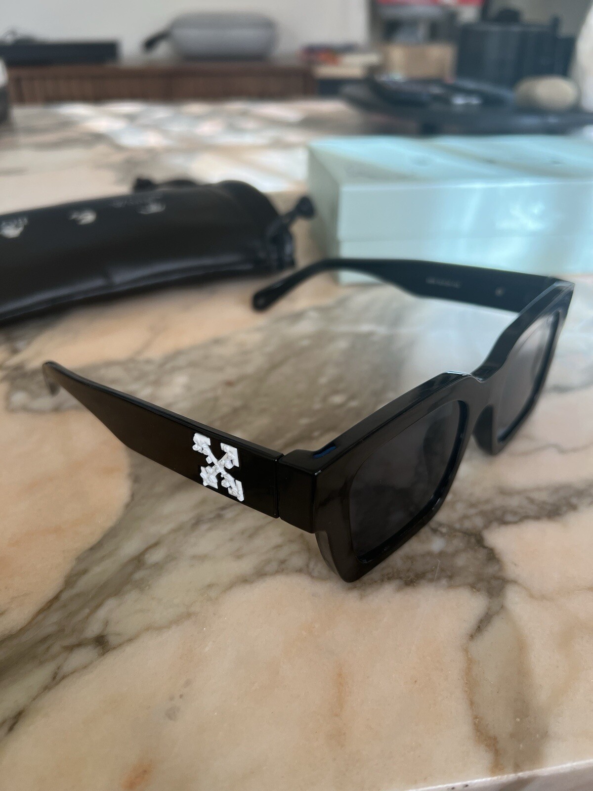 Off-White Square Virgil Sunglasses - Black & White - Free Shipping ...
