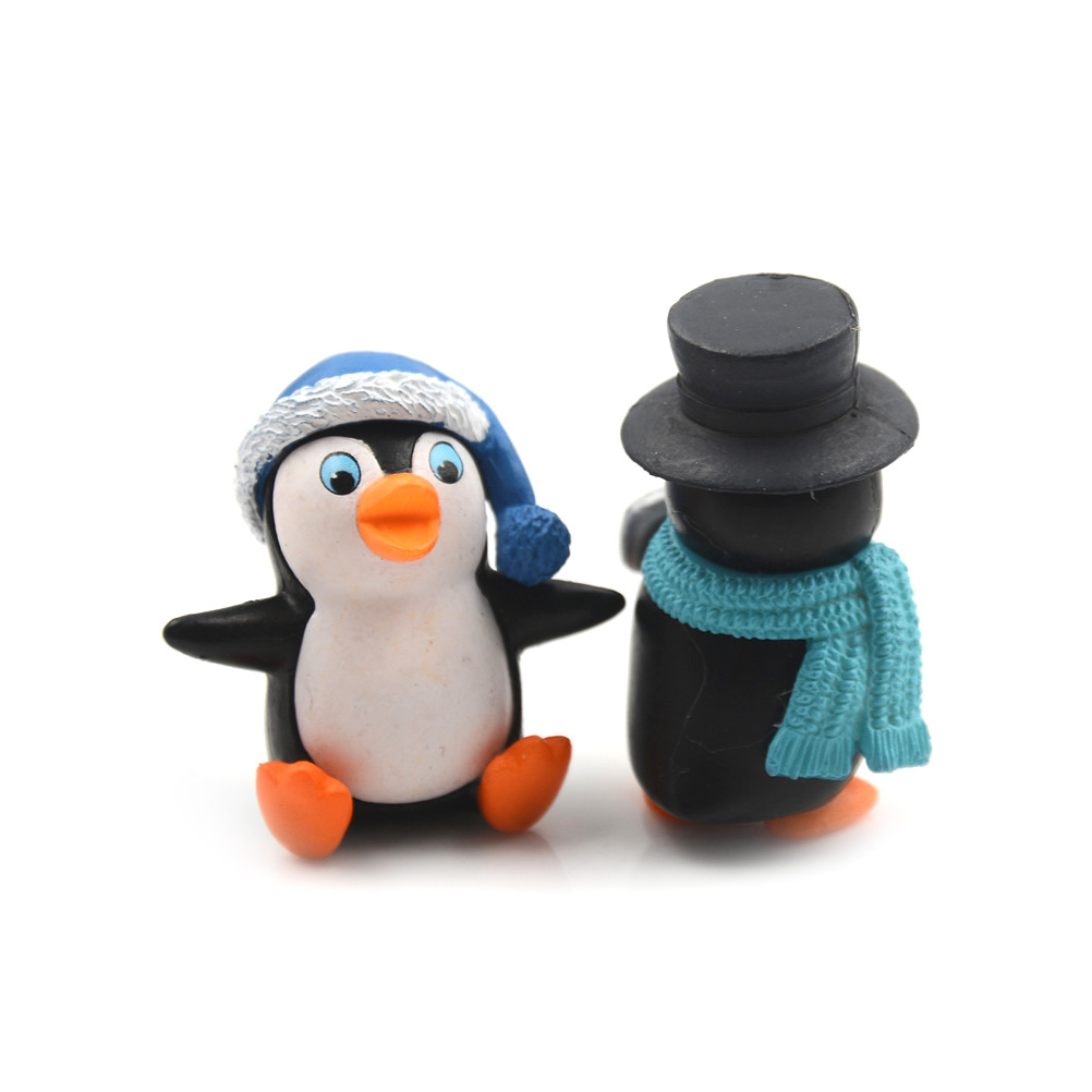 4x Mini Winter Penguin Fairy Garden Moss Miniatures Decoration ...