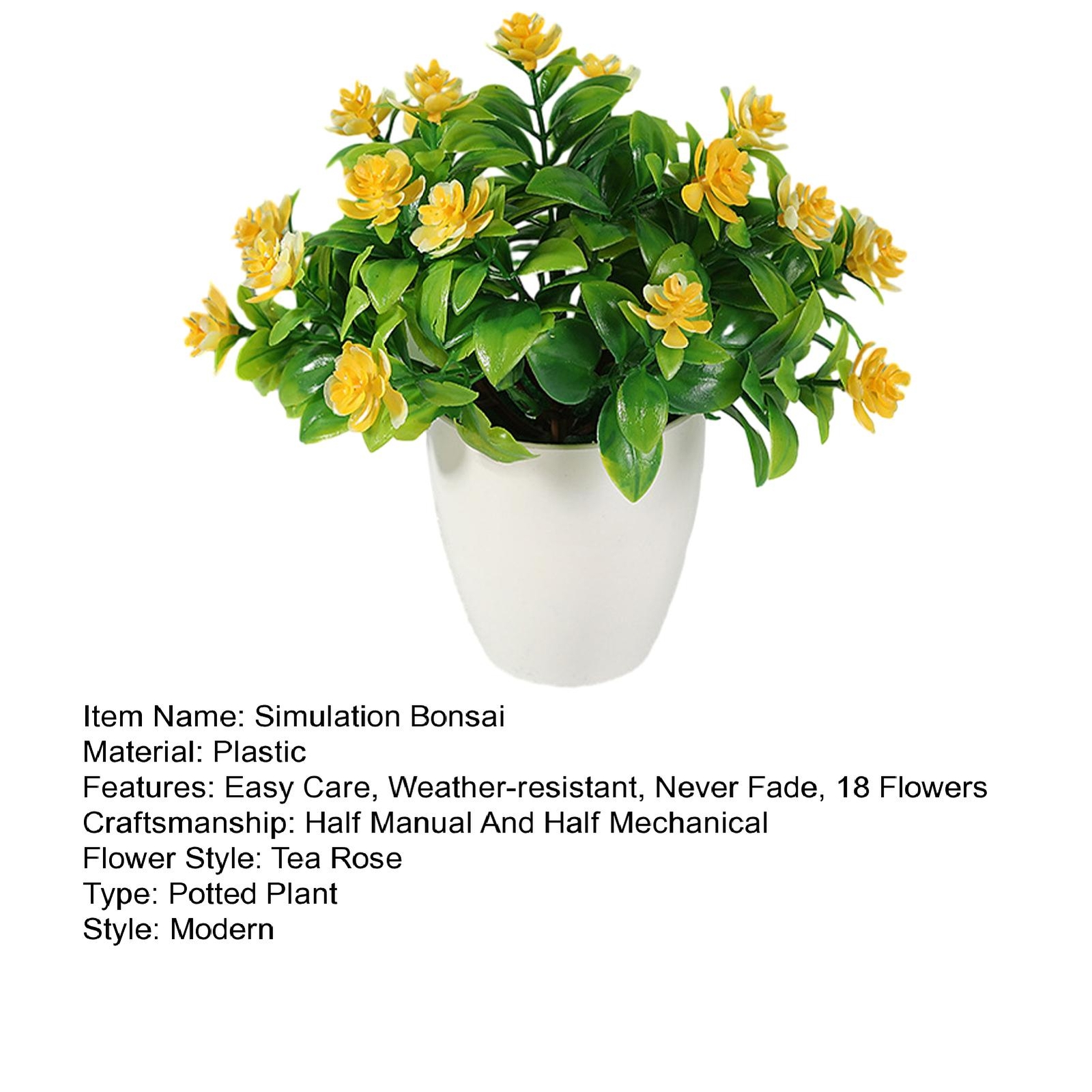 Simulated Tea Rose Everlasting Diy Delicate Texture Simulation Bonsai ...