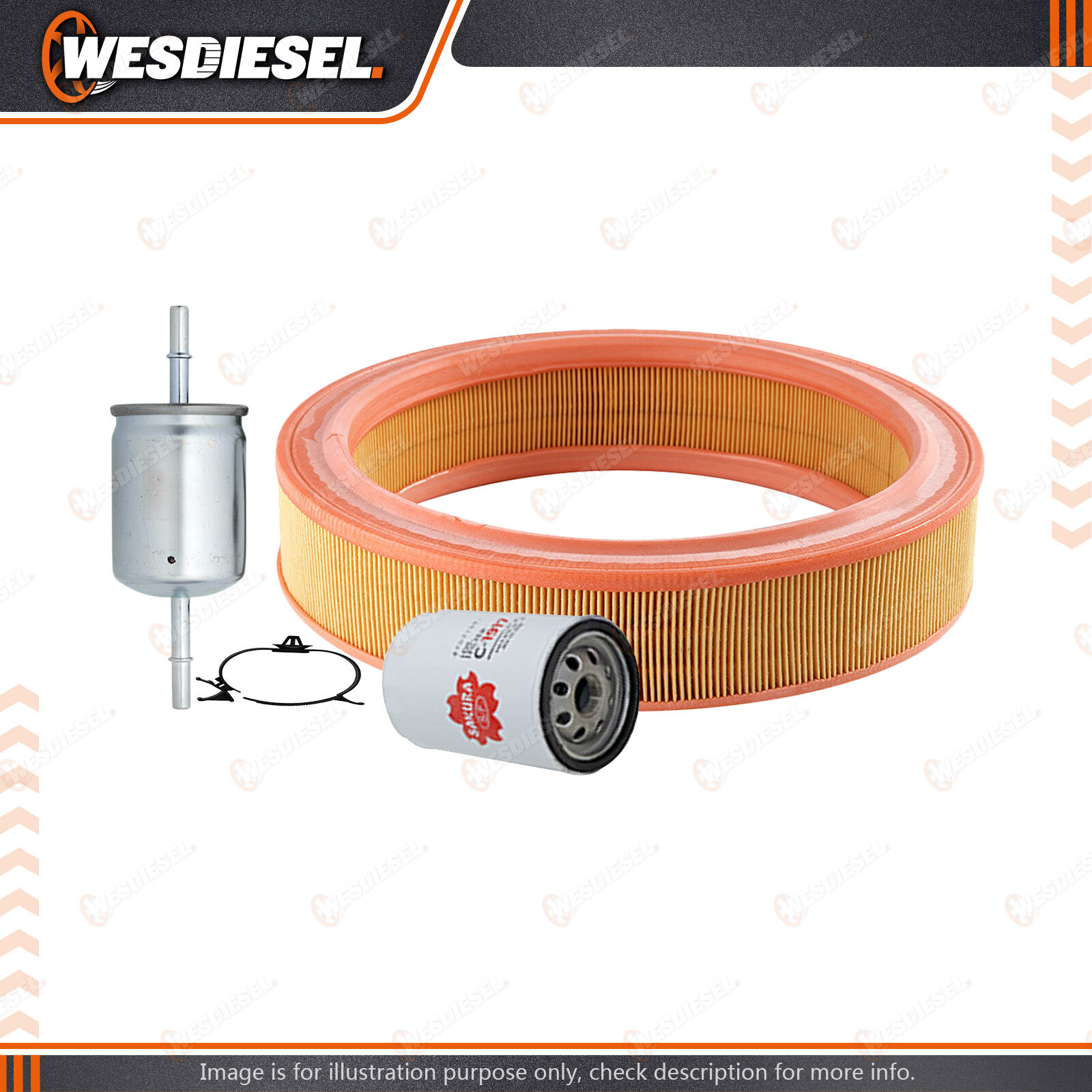 Sakura Filter Service Kit Oil Air Fuel for Volkswagen Polo 6N 1.6L 10/ ...