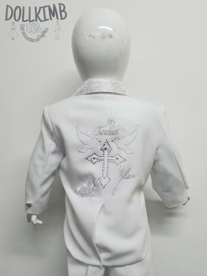 Traje para bautizo bordado. Suit Tuxedo EMBROIDERY, Baptism Christening ...