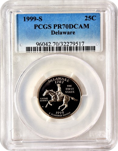 1999-S State Quarter Delaware 25C Gem Proof PCGS PR70 DCAM | eBay
