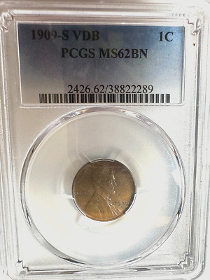 1909 S VDB Wheat Penny PCGS MS62BN WOW Great Coin Graded For You COBM ...