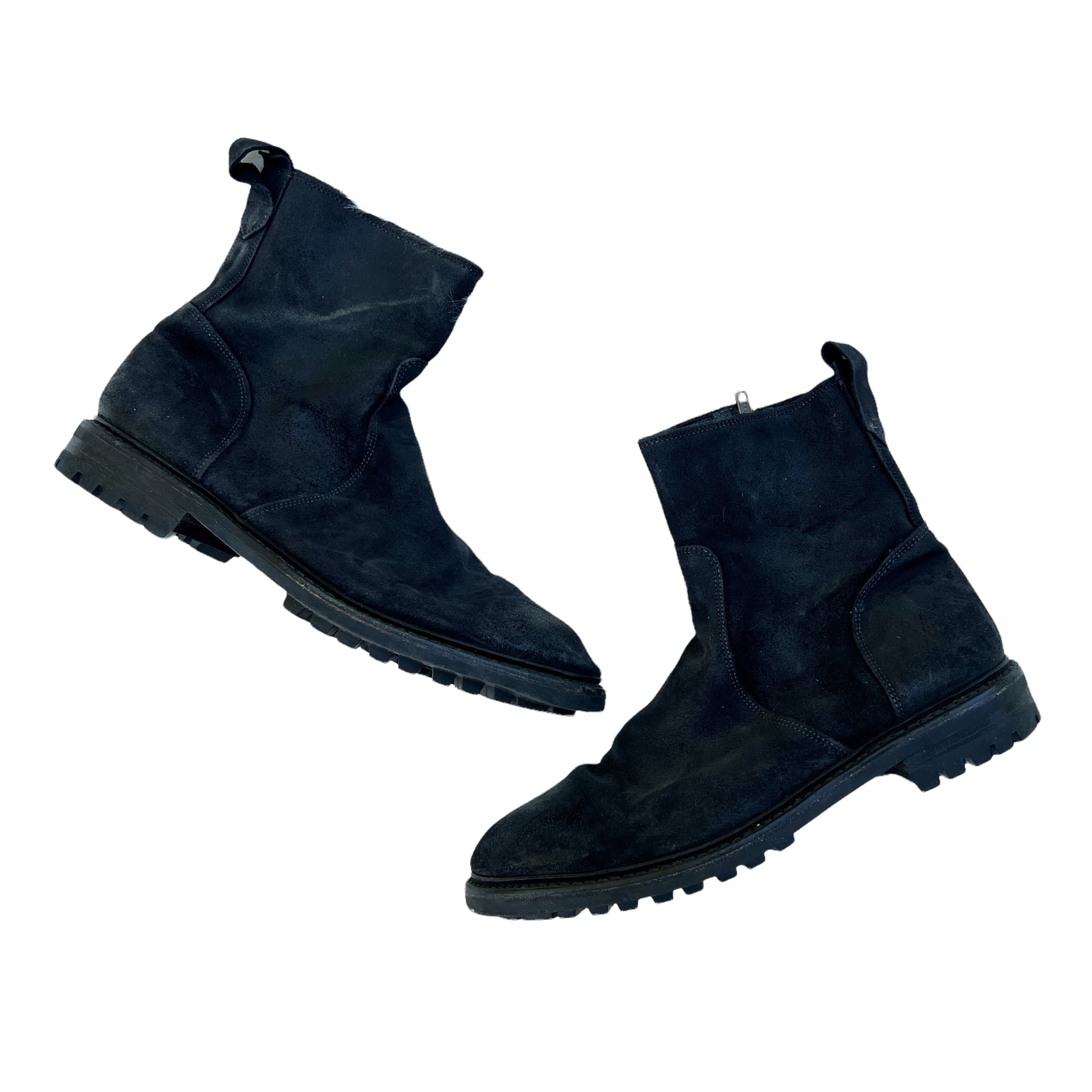 Allen Edmonds Weatherproof Black Suede Lug Sole Side Zip Ankle Boots ...