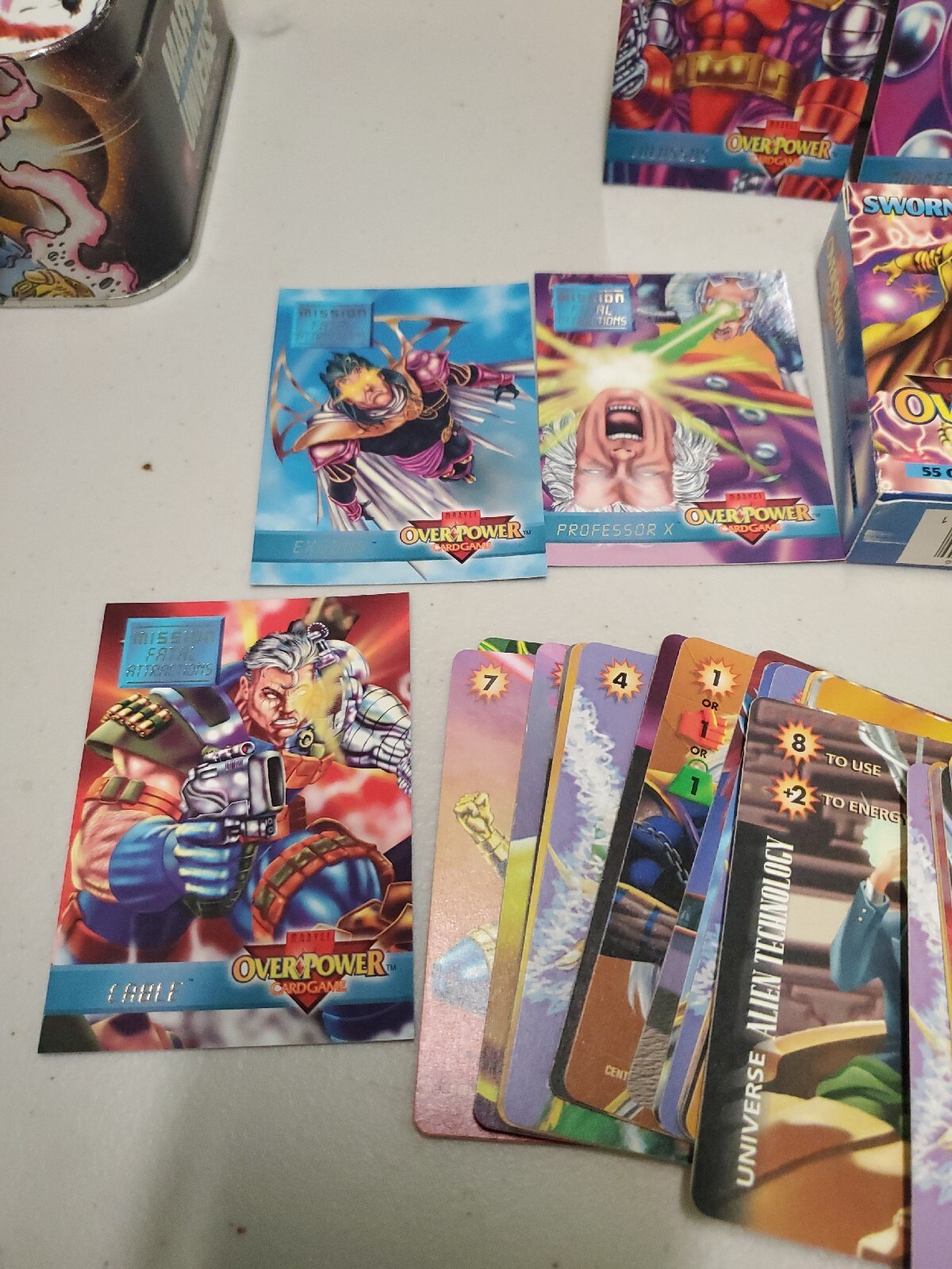 1995 Marvel Overpower Card Game Sworn To Protect Box 55 cards +7 ...