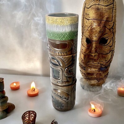 Munktiki Maori Stacker Tiki Mugs Cups Set 3 Ceramic Man Cave Tiki Bar ...