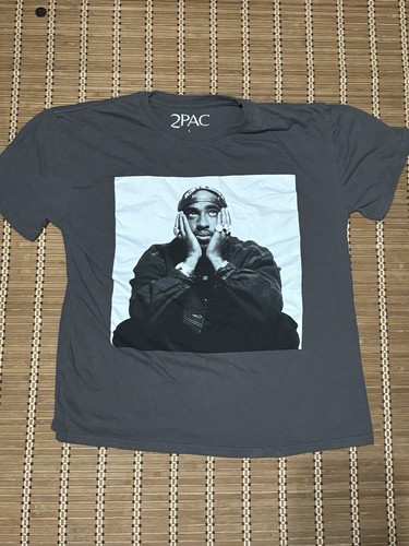2pac Large Gray Print Men Hip Hop T-shirt..#2177 | eBay