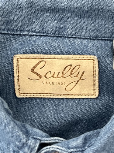 Scully Bib Shirt Mens Blue Denim Western Frontier Long Sleeve 3XL | eBay