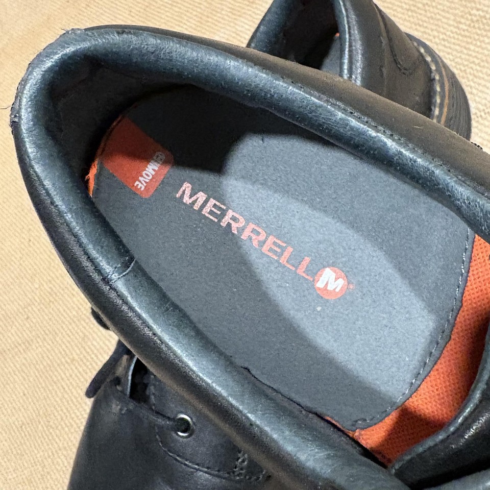 Merrell Realm Shoes Mens 11 Black Leather Casual Oxford Lace Up J42139 ...